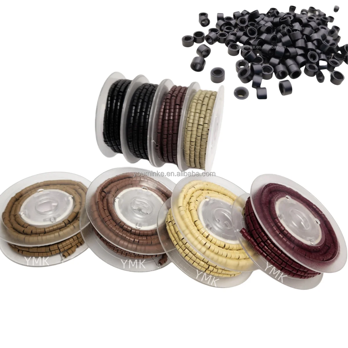 Pre Loaded Micro Rings Links Silicone Lined Beads Aluminium Hair ...