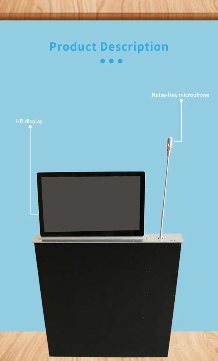Meeting Room System Pop Up Lcd Hidden Table Monitor Lift/all-in-one ...