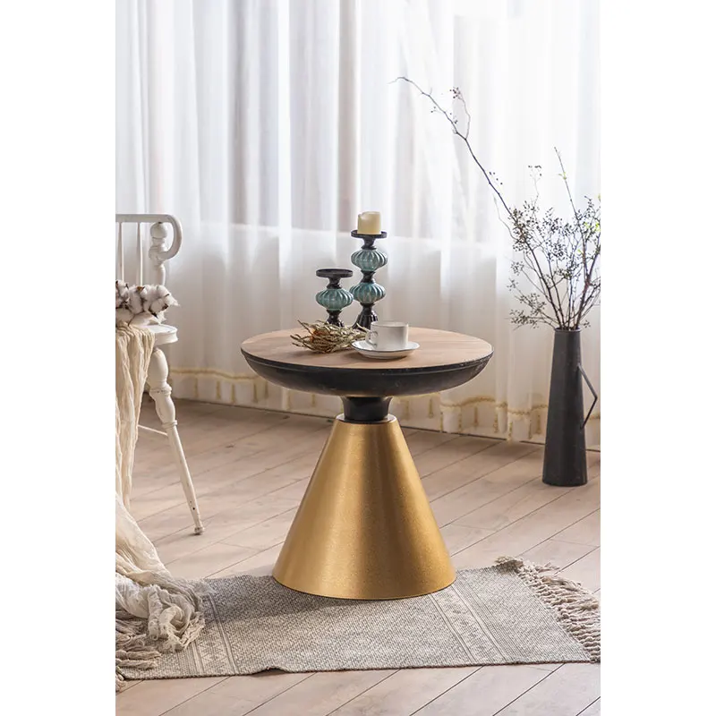 Modern Luxury Gold Tea Table Small Round Mdf Side Table Bedroom ...