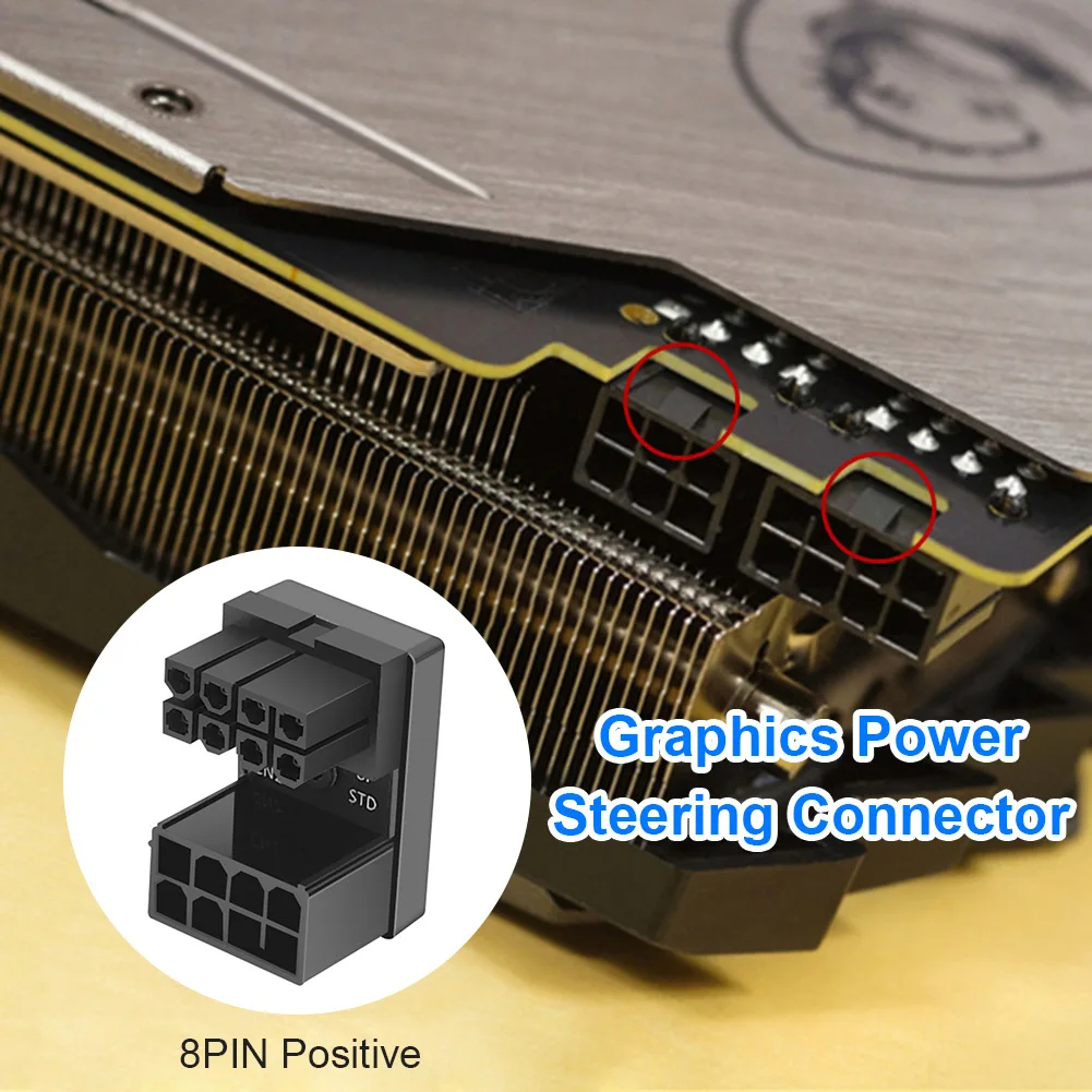 ATX 8Pin Female to 8pin Male 180 Degree Angled Adapter for Desktops ...
