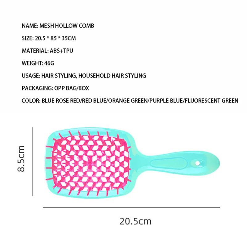 Customized Small Paddle Square Black Salon Vent Feature Plastic Handle Magic Hair Brush - Buy ...