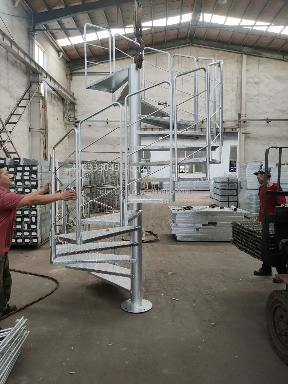 Outdoor Galvanized Black Painted Steel Stair Exterior Spiral Staircase ...