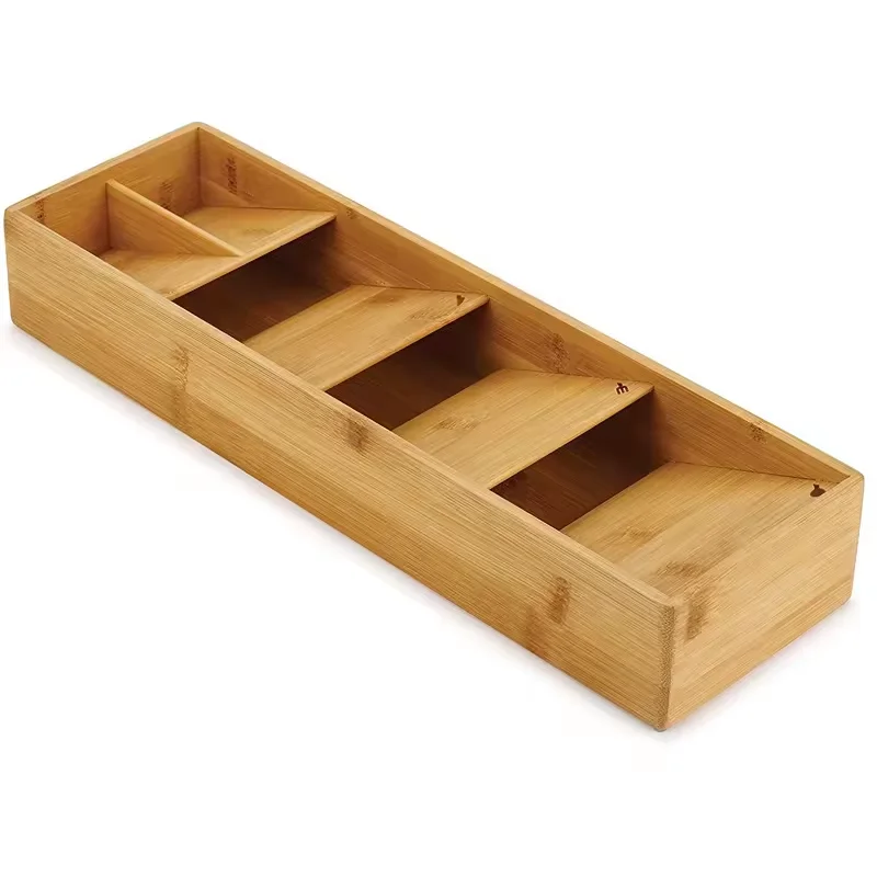Eco-friendly Bamboo Cutlery Storage Box Drawer Utensils Organizer Tray ...