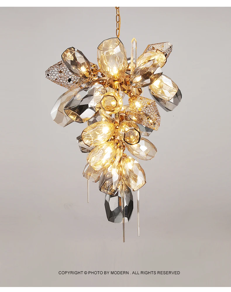 Gold Large Murano Glass Chandelier Lights – Luxury Crystal Fixture for ...