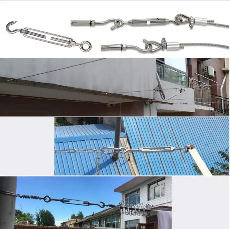 Stainless Steel Wire Rope Turnbuckle Rope Tensioner Hook Eye Tensioner ...