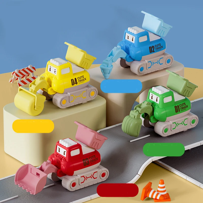 Road Roller Excavator Forklift Pile Driver Truck Cartoon Engineering ...