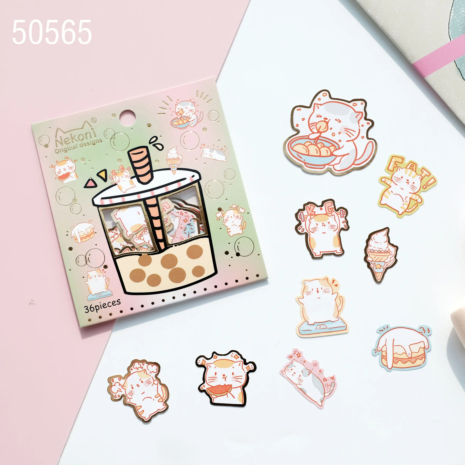 Cute Cartoon Milk Tea Cup Small Things Set Food DIY Stickers
