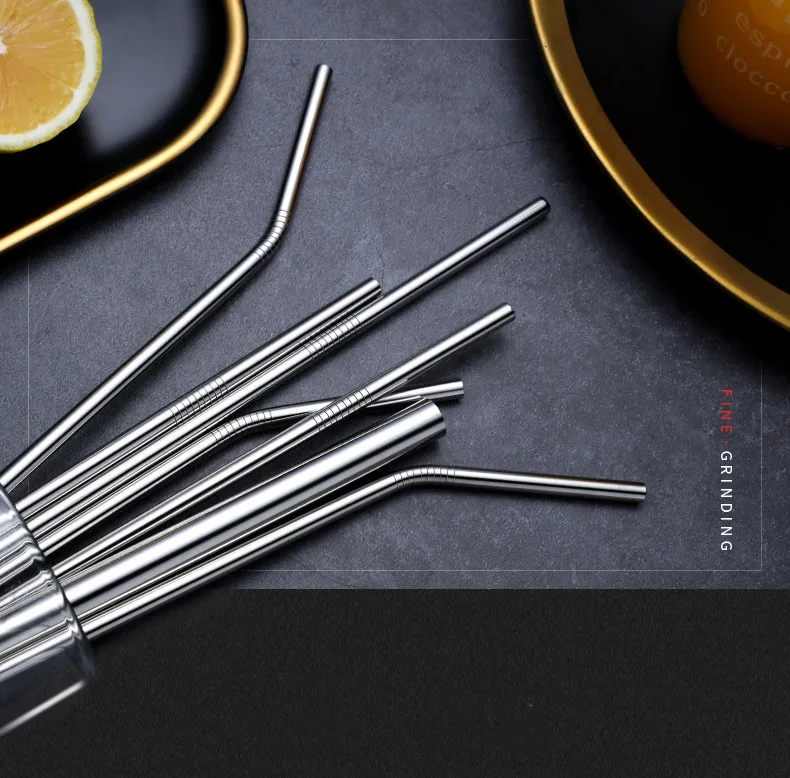 Stainless Steel Bubble Tea Straws Pearl Milk Tea Metal Reusable ...