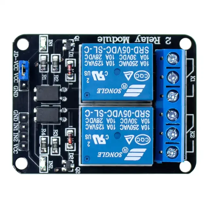 2-way 5v Relay Module With Optocoupler Protection Relay Extension 5v ...