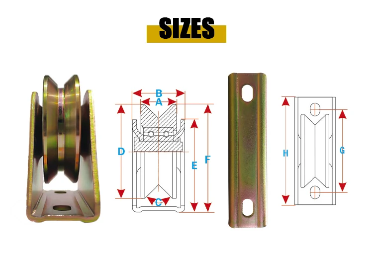 Iron Sliding Bearing Sliding Gate Wheels Door Guide Roller For Sliding ...