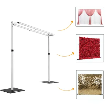 Double Crossbar Pipe And Drape Adjustable Frame Arch Backdrop Stand ...