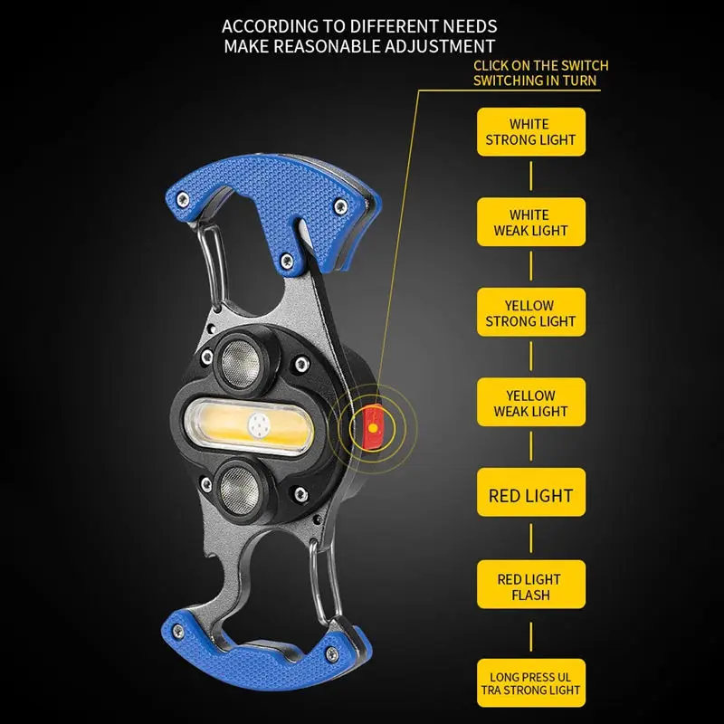 Rechargeable Multi-function Keychain Mini Cob Work Light With Strong Camping Lantern Screwdriver ...