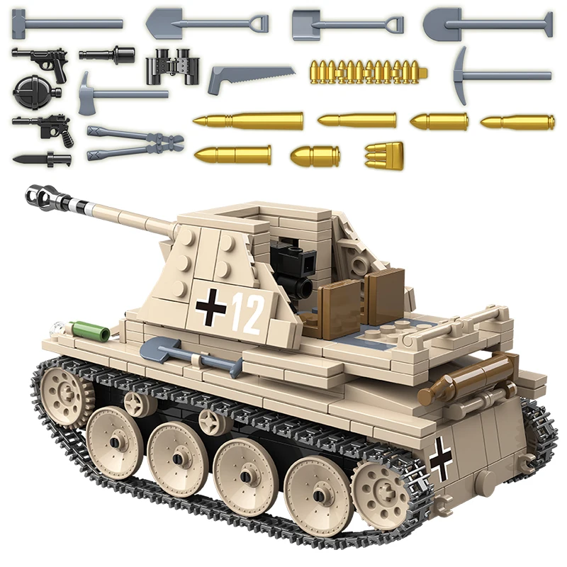 100083 Ww2 Military 608pcs German Weasel Tank Model Building Block Self ...