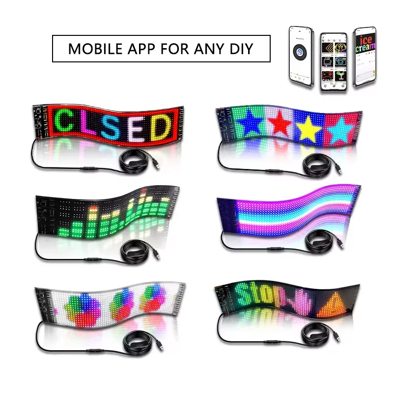 Smart Window Display - Car LED Sign Programmable Flex Screen