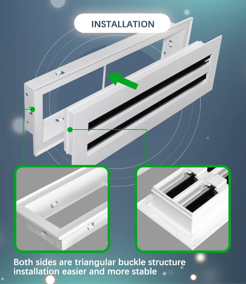 Hvac Aluminum Detachable Linear Slot Diffuser - Adjustable & Durable