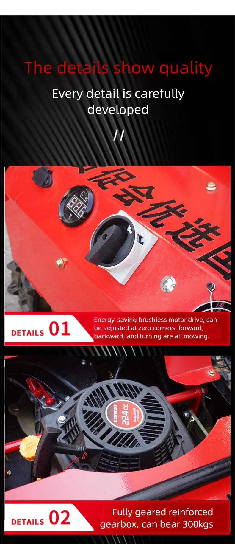 High-Speed Gasoline Lawn Mower Small Crawler Weeding Machine for Garden ...