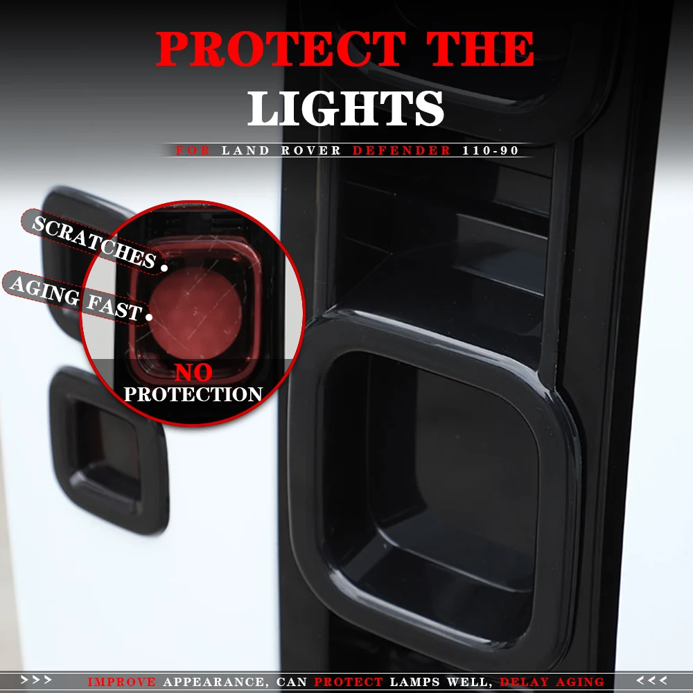 4x4 Offroad Black Exterior Rear Lamp Hoods for Land Rover Defender 90 110