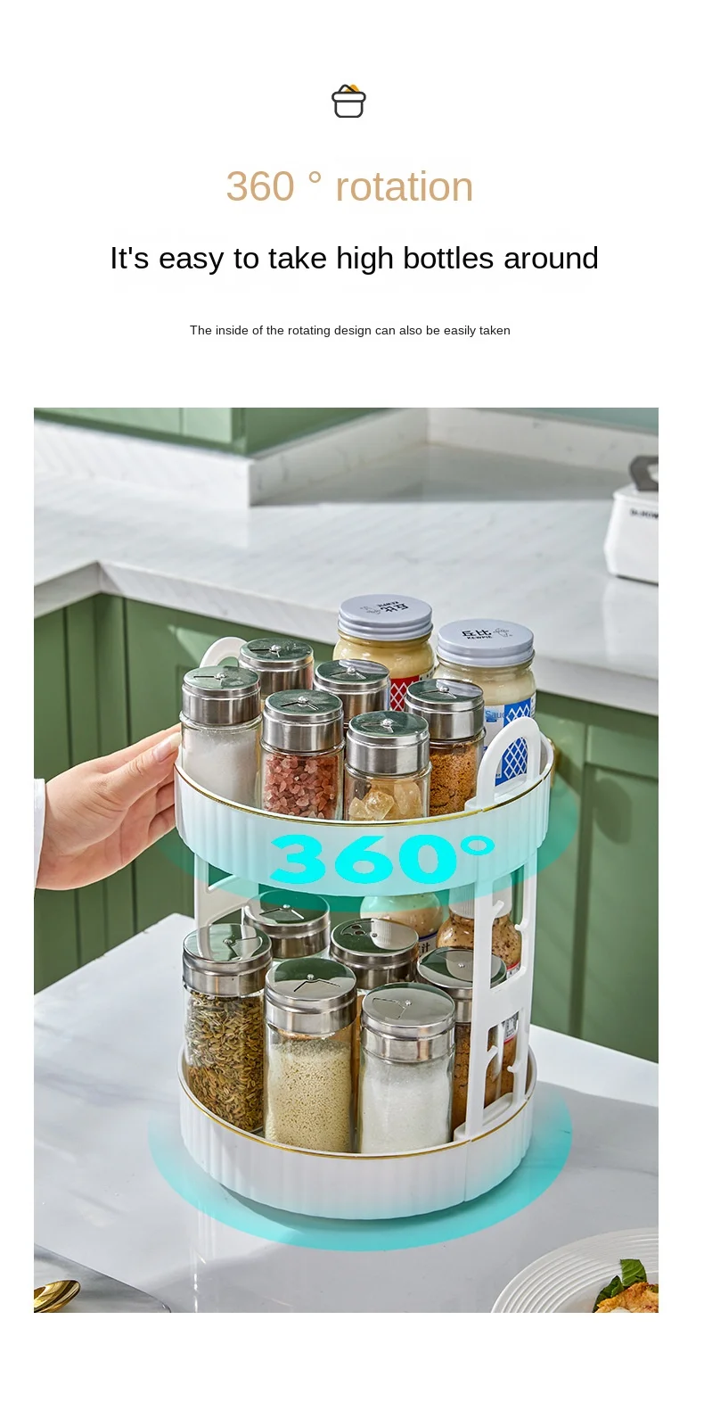 2 Tier Rotating Clear Acrylic Cosmetic Multi Layer Storage Box Lazy ...