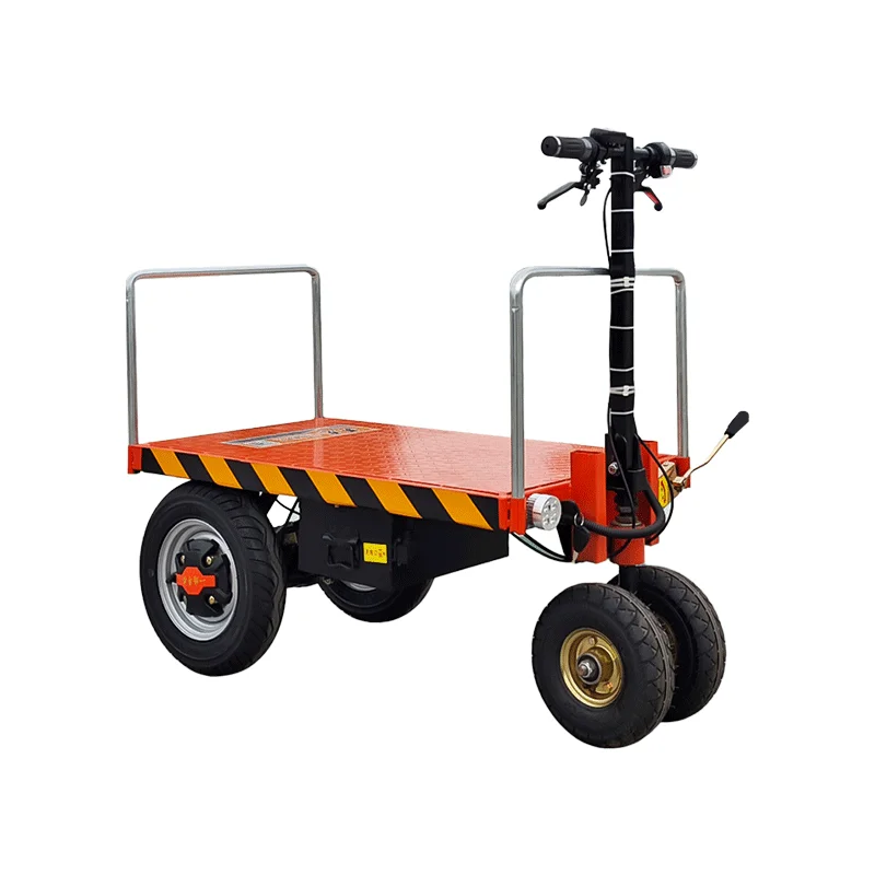 Portable Four-wheel Steel Design Electric Flatbed Trailer Truck Tile ...