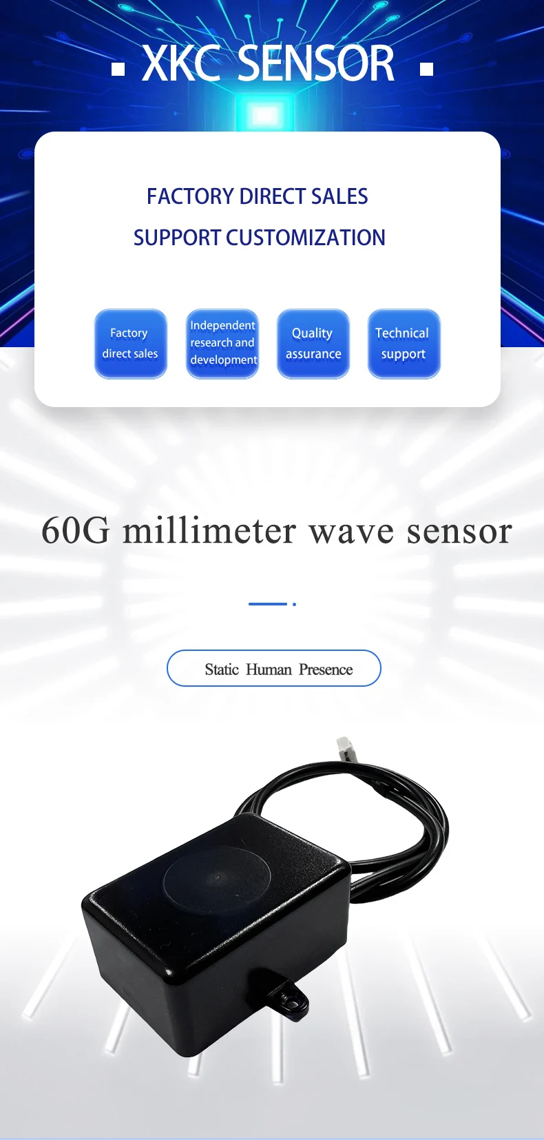 Millimeter Wave Radar Sensor Static Human Body Existance Presence ...