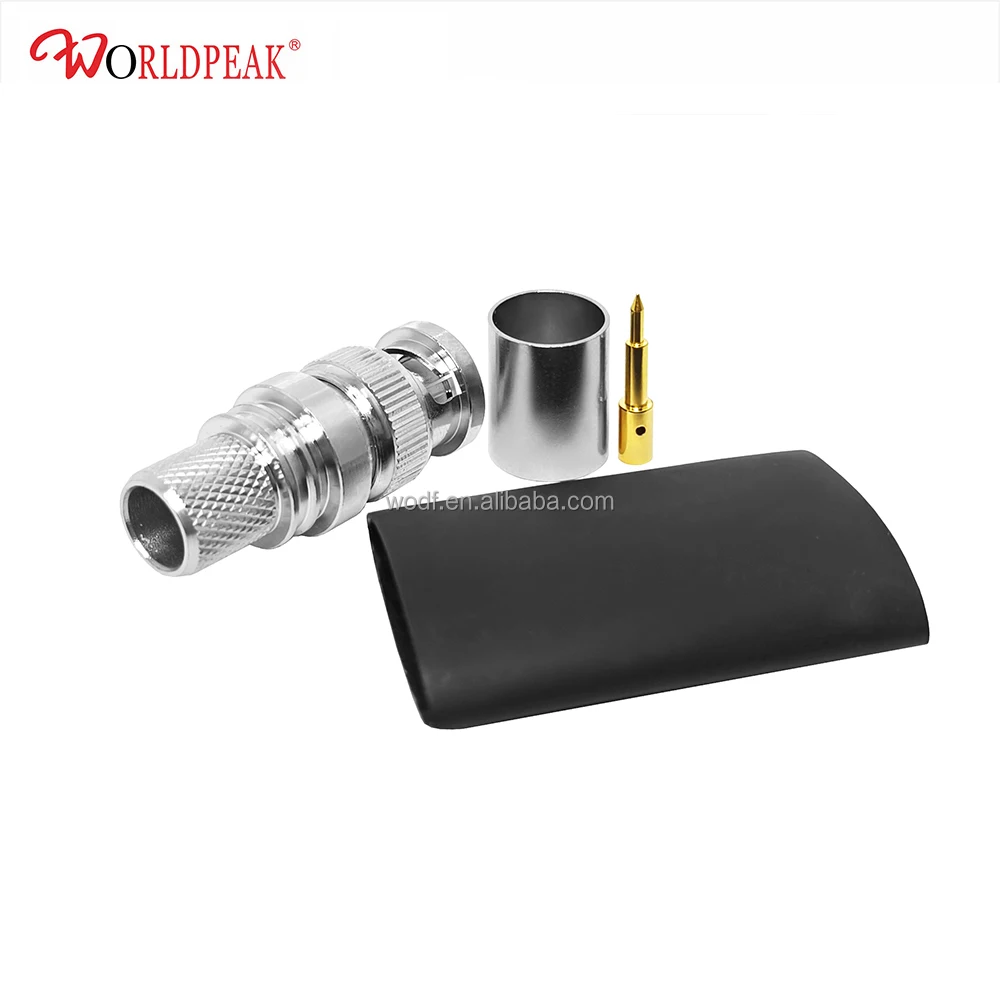 50Ohm Waterproof BNC Male Crimp Solderless(EZ) Straight Connector for RG8 KMR400 WDFR400 RG213 ...