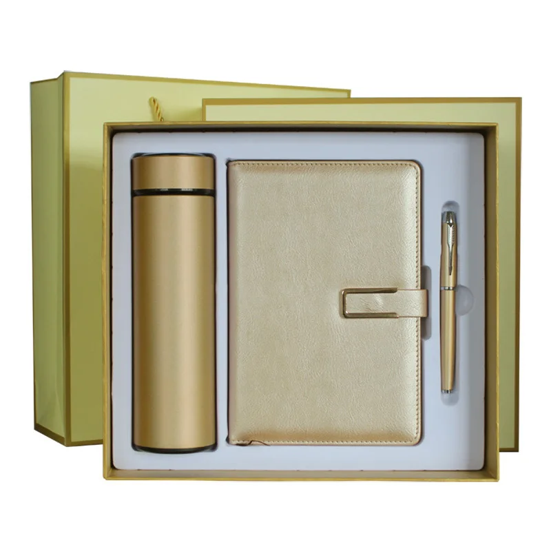 Wholesale Corporate Leather Notebook Gift Sets With Led Thermos Flask ...