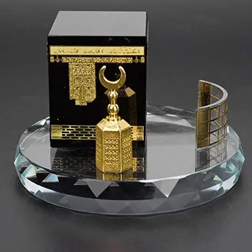 Novelty Muslim Crystal Gilded Kaaba Model Kits Islamic Building Crystal ...