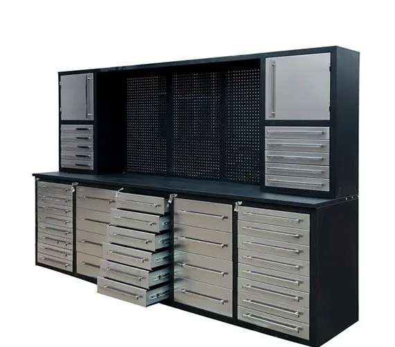 10ft Tool Cabinet Tool Box Long Garage Cabinet Kit Workbench And ...