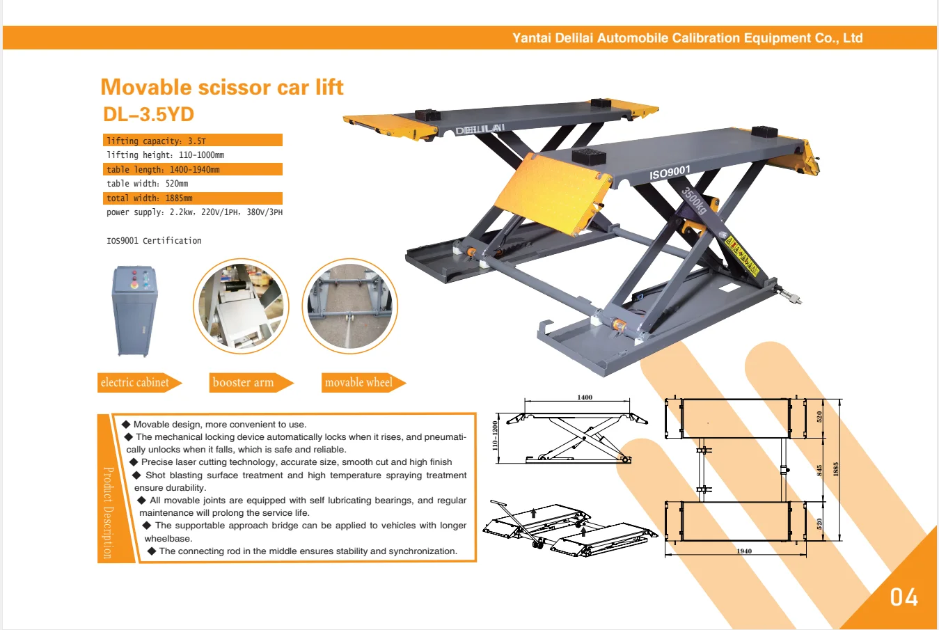 Portable Auto Scissor Lift Car Elevator Car Garage Lift Automotive ...