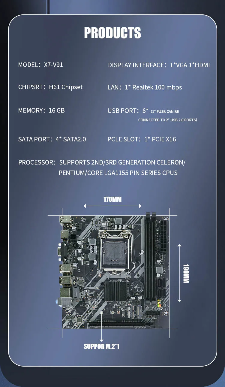 Oem Computer Mother Board Combo 3rd Gen Lga1155 Pc Gaming Mainboard Lga ...