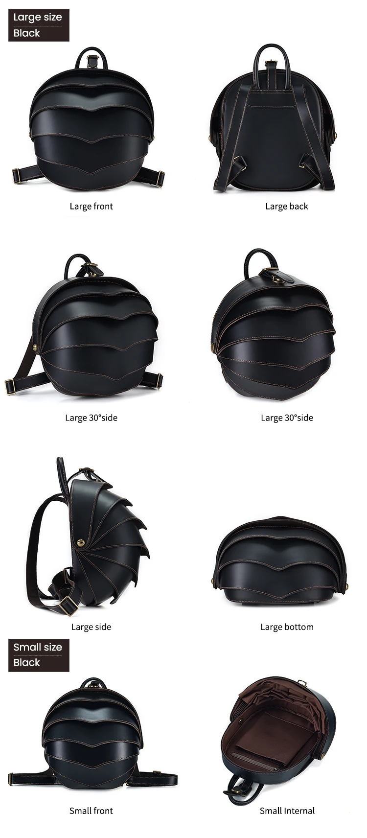 Men's Travel Backpack - Vintage Cowhide Leather Design