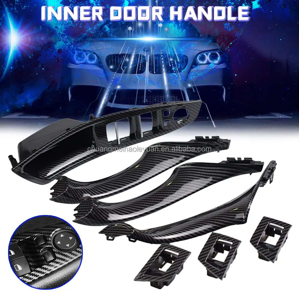 Car Accessories Carbon Fiber Inner Door Handle Panel for BMW 5 Serie