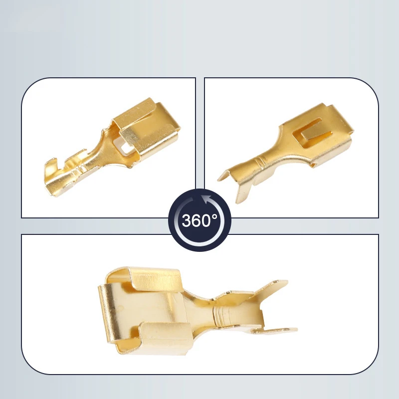 Customized Copper Brass Electrical Terminal Stamping Parts Female Crimp ...