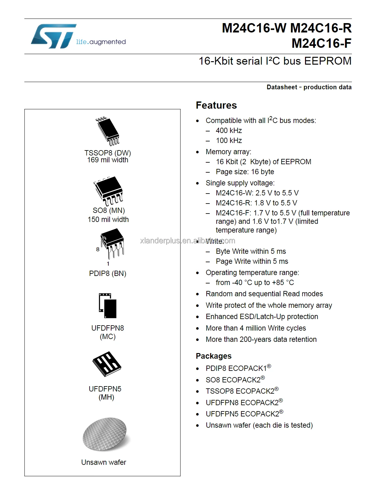 X-lander M24c16-wdw6tp Ic Eeprom 16kbit I2c 8tssop Integrated Circuit Electronic Components Ic ...