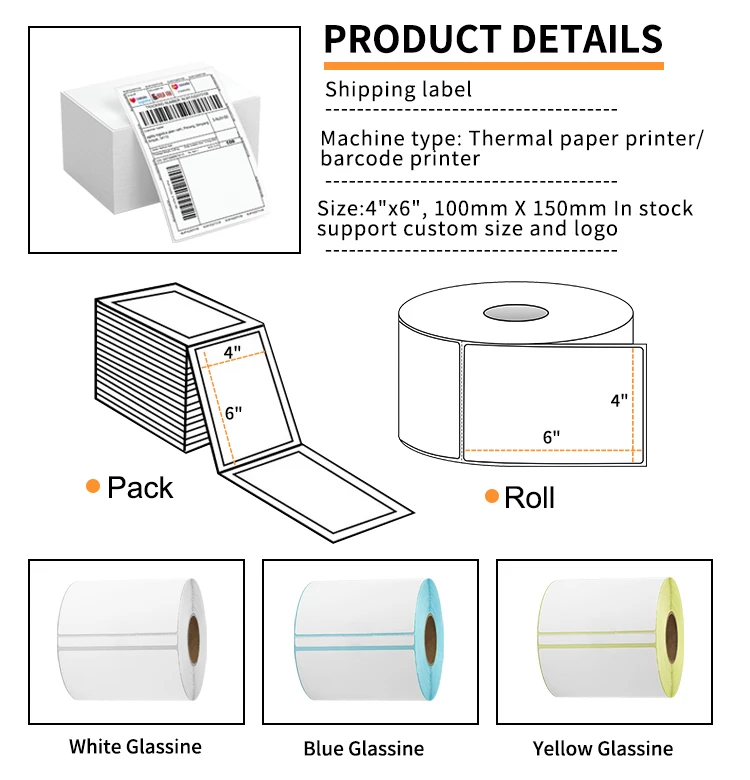 Top 3-proof Thermal Label 4 X 6 Roll Waterproof Hot Melt Adhesive ...