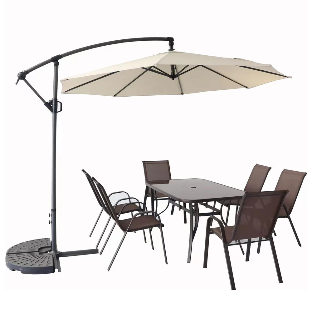 Outdoor Cantilever 3M Beach Banana Parasol Garden Sun Umbrella with Bracket