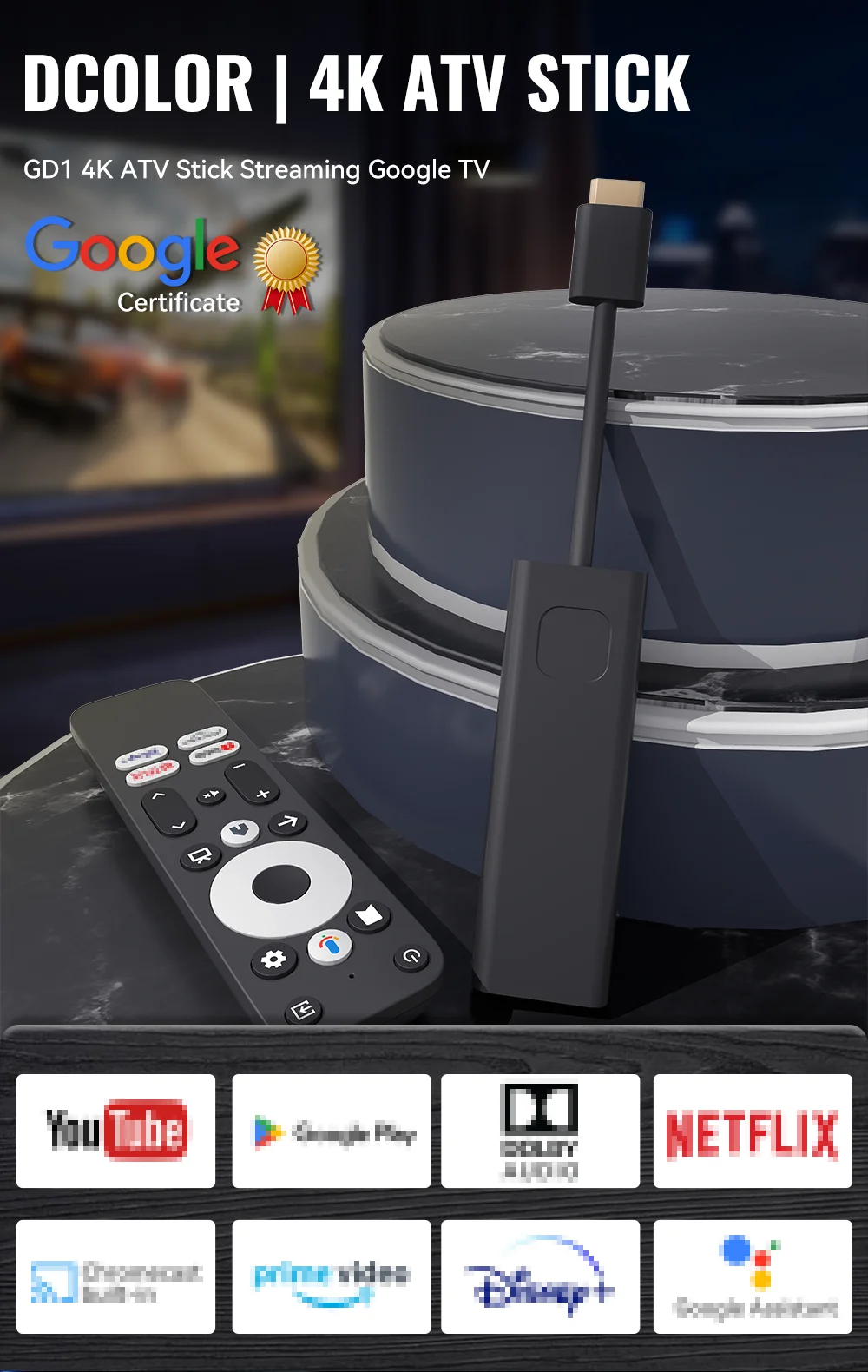 Global Version 4k Google TV Stick S905Y4 Android 11 Portable Stream ...