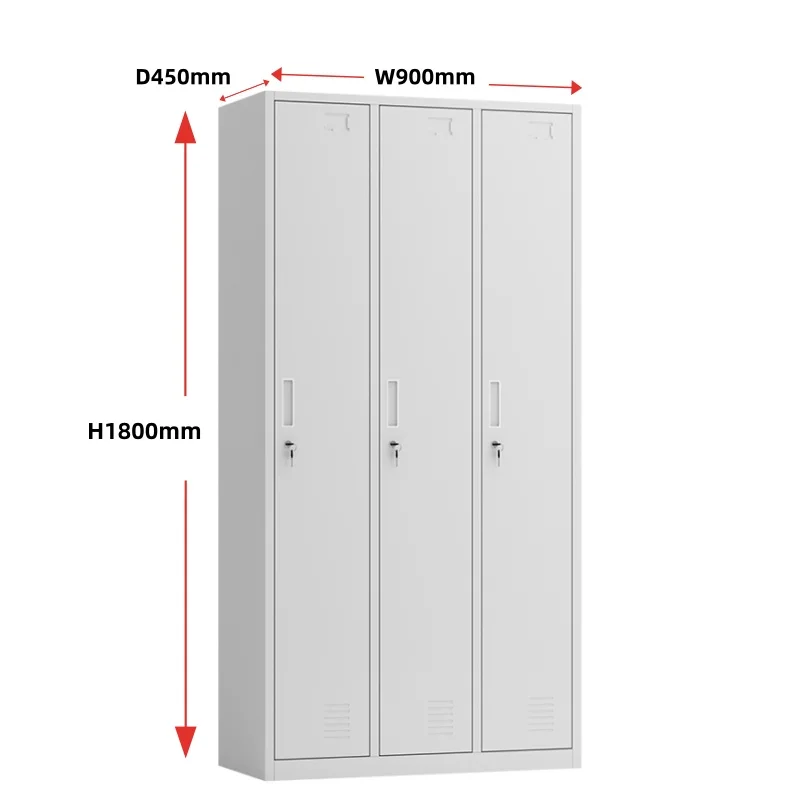Gd 2024 Lateral Full Height 3 Doors Steel Storage Cabinet Metal Clothes ...