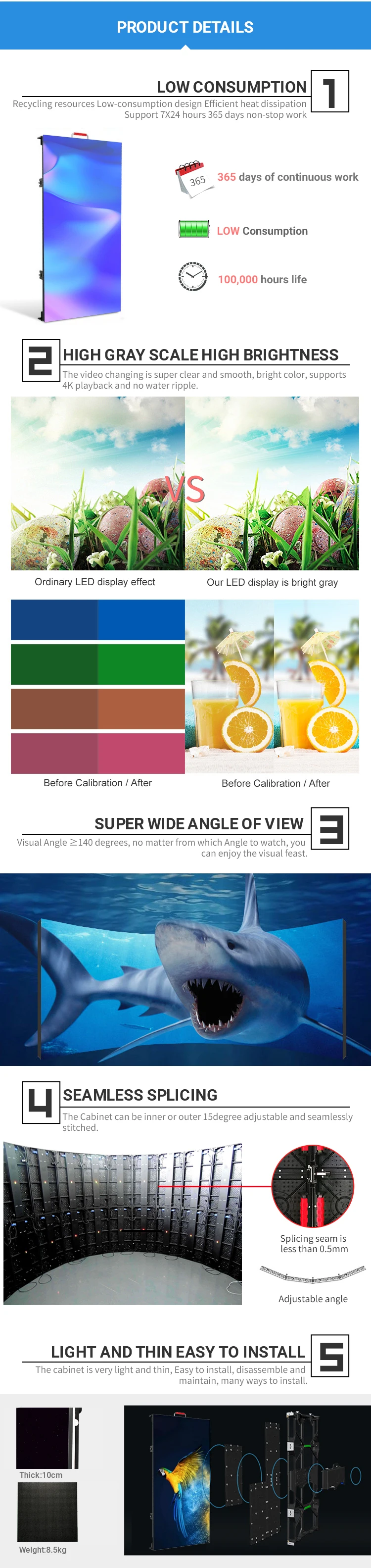 Small Pixel Pitch LED Video Wall - 480x480mm P1.875 Indoor Screen
