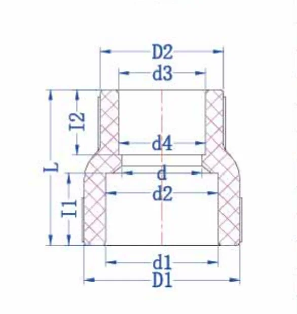 Pph Ppr Din Standard Industrial Reducing Coupling Piping Fittings - Buy ...