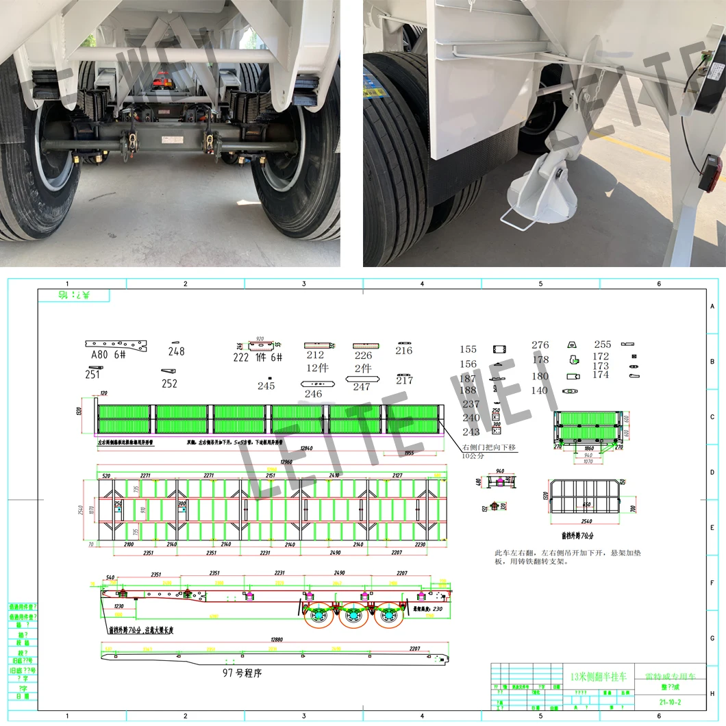 2/3 Axle Turntable Drawbar Trailer 30t Cargo Truck Trailer Side Panel ...