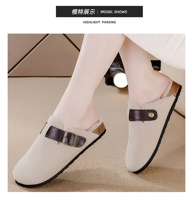 Greatslides Mules Cow Suede Leather Clogs Flat Anti Slip Slip,Classic ...