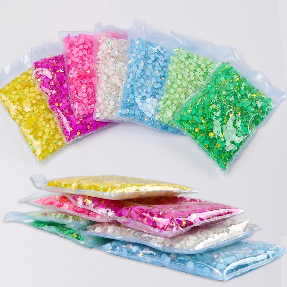 Neon Colors Flat Back Glass Rhinestones Non Hotfix Noctilucent ...