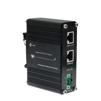 60w Poe Injector 2.5g 802.3at Active Din Rail Power Injector Adapter ...