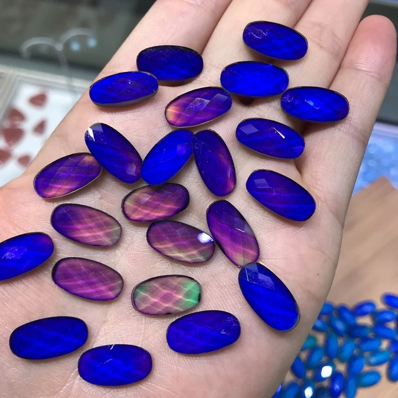 Color Change Glass Stone Pear Shape Loose Temperature Stones for ...