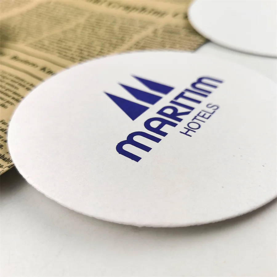 Custom Printed Drinks Coaster Black Hard Cardboard Paper Coaster Wood ...