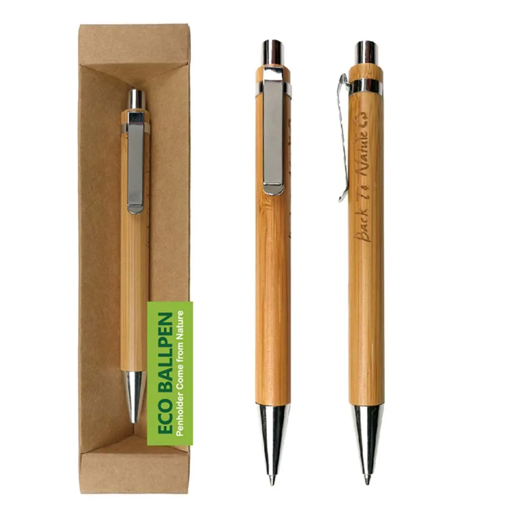 Recycled Click Eco Friendly Bamboo Pens - Promotional Gifts
