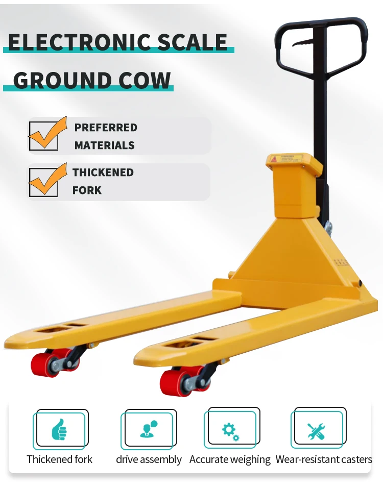 Hand Pallet Truck With Weigh Scale For Warehouse Handling 1000kg 2 Ton ...