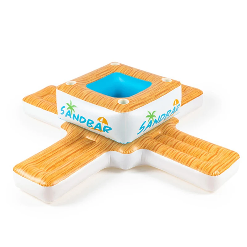 Summer Water Bar Inflatable Pvc Sandbar Island 4 People Floating Row ...