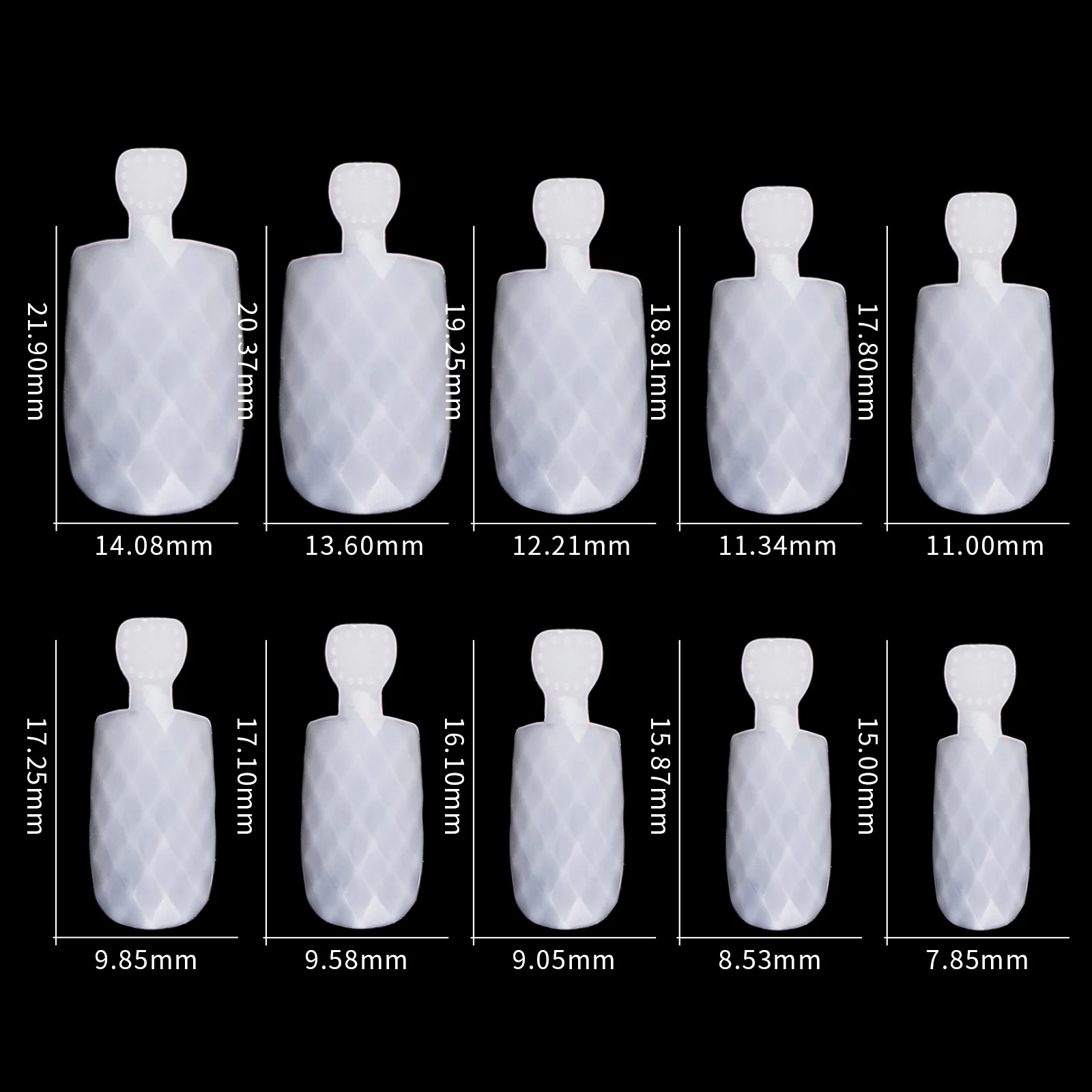 500 Pcs Rhombus Full Coverage Nails Natural Color False Nails Practice ...